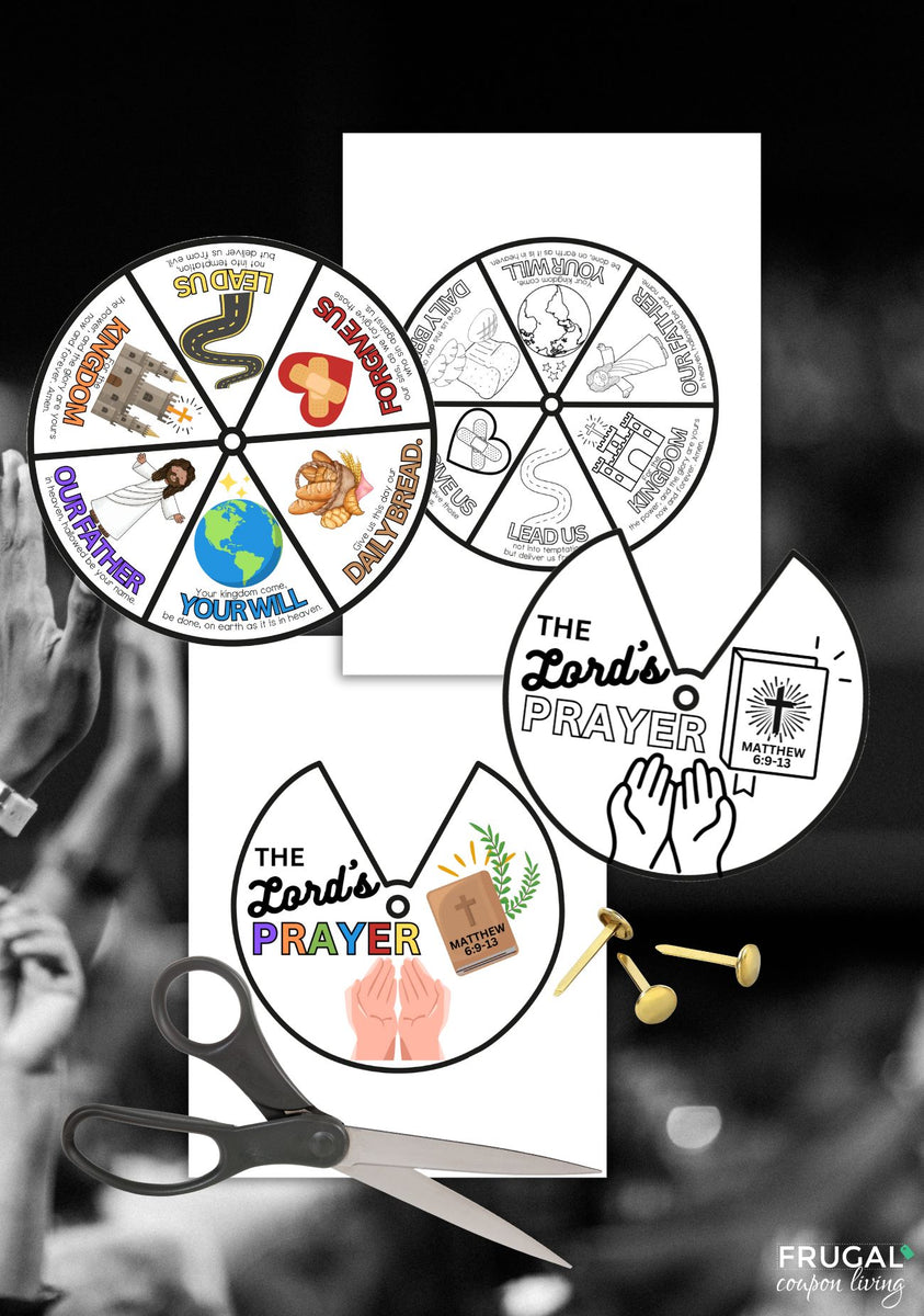 The Lord's Prayer Craft Printable Coloring Wheel – Frugal Coupon Living