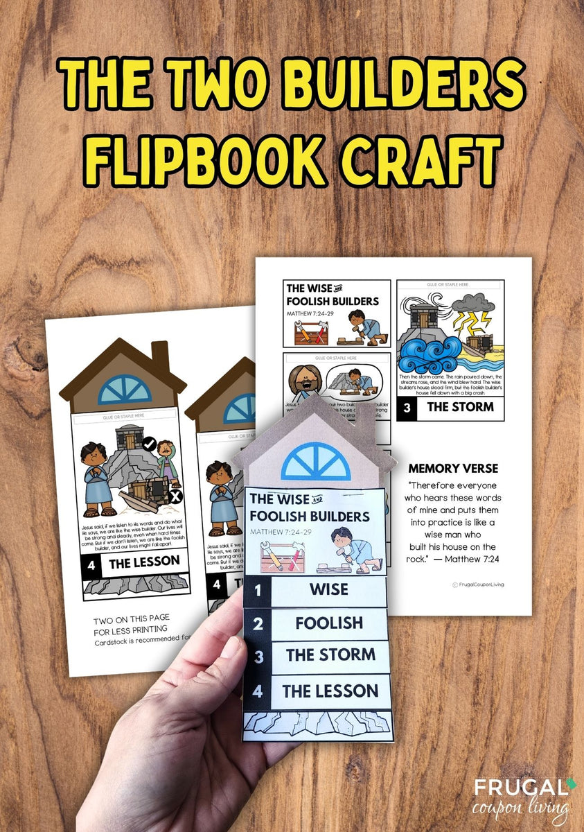 Parable of the Wise and Foolish Builders Craft Set for Kids – Frugal ...