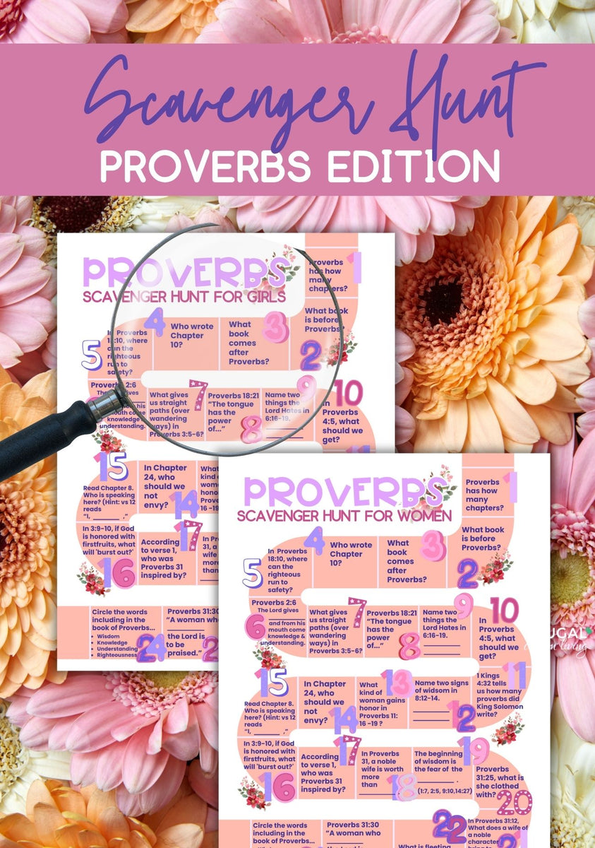 Proverbs Bible Scavenger Hunt Printable - Book of Proverbs Trivia ...