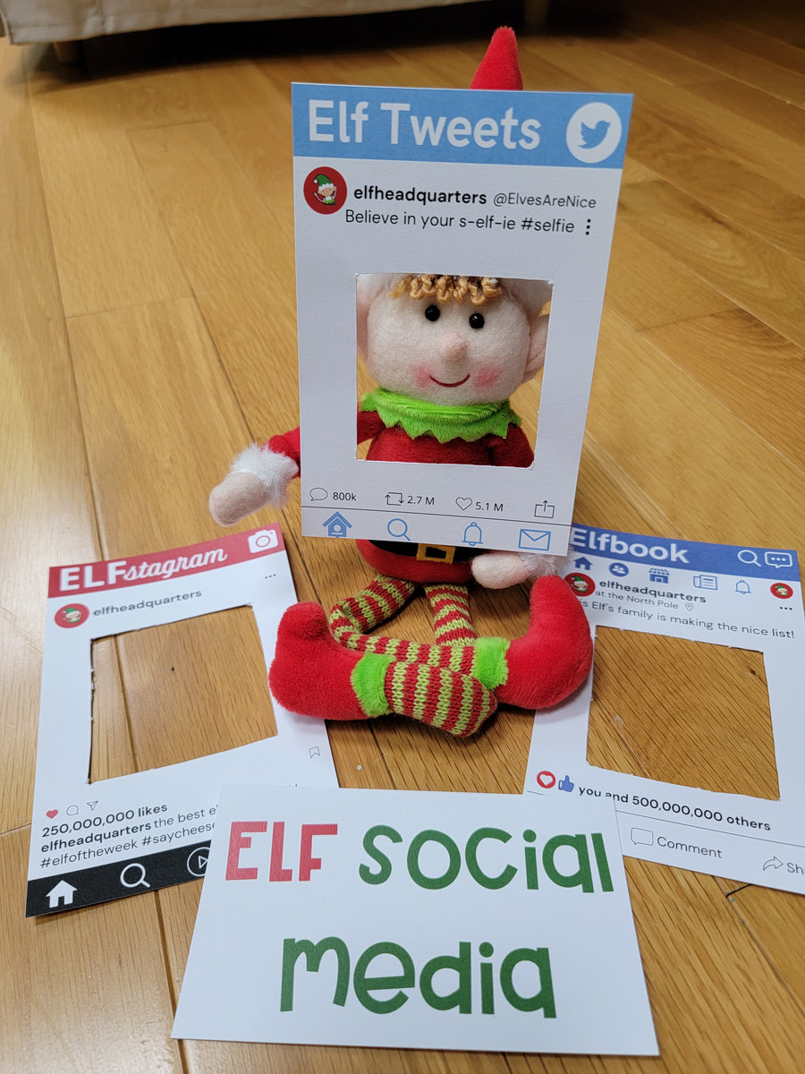 Three Elf Social Media Board Printables - Twitter, Facebook, Instagram ...