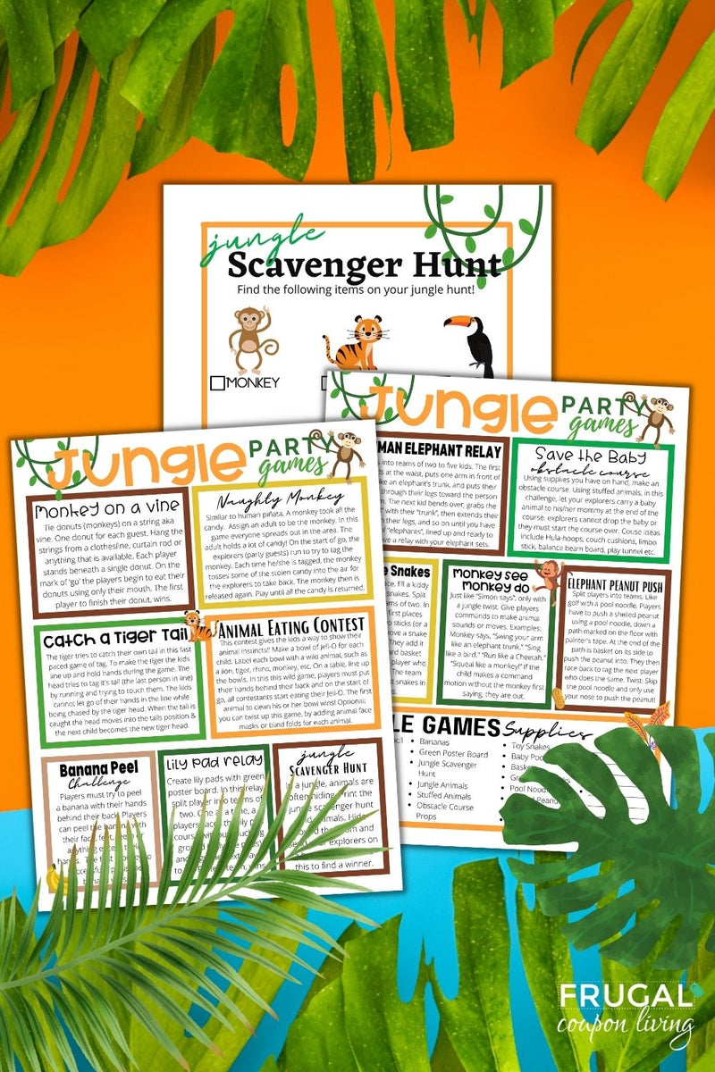 The Best Jungle Party Games for Kids Printable PDF – Frugal Coupon Living