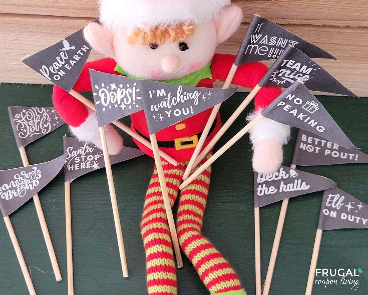 Adorably Cute Christmas Pennant Flags Elf Prop Printables – Frugal ...