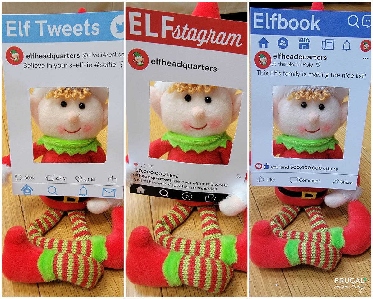 Three Elf Social Media Board Printables - Twitter, Facebook, Instagram ...