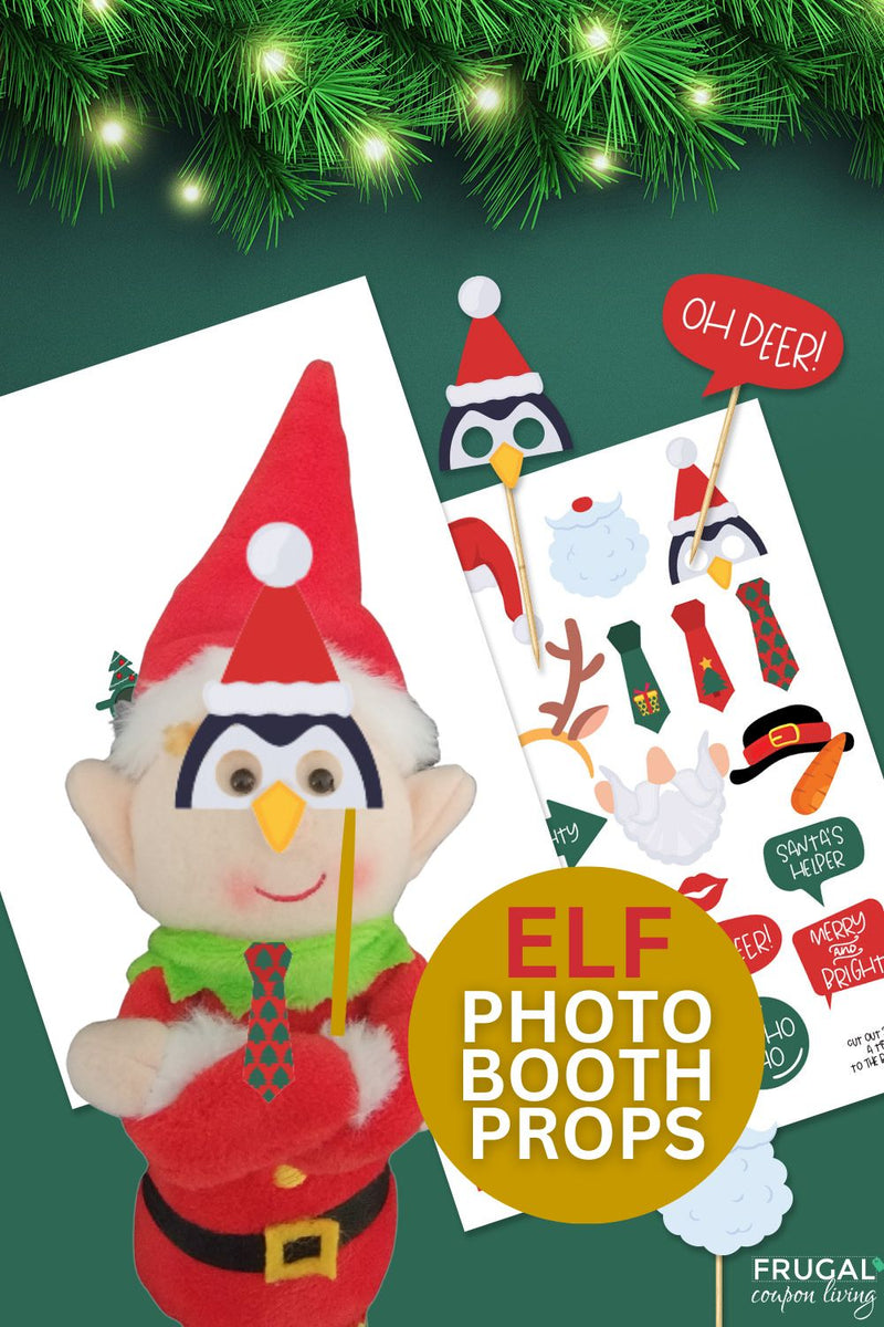 Cute Elf Photo Booth Set - Lips, Santa Beard, Ties & Christmas Quotes ...