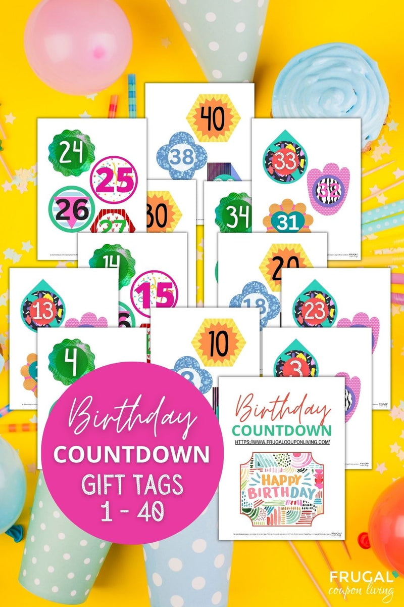 Birthday Countdown Gift Tags - Start a fun birthday tradition! – Frugal ...